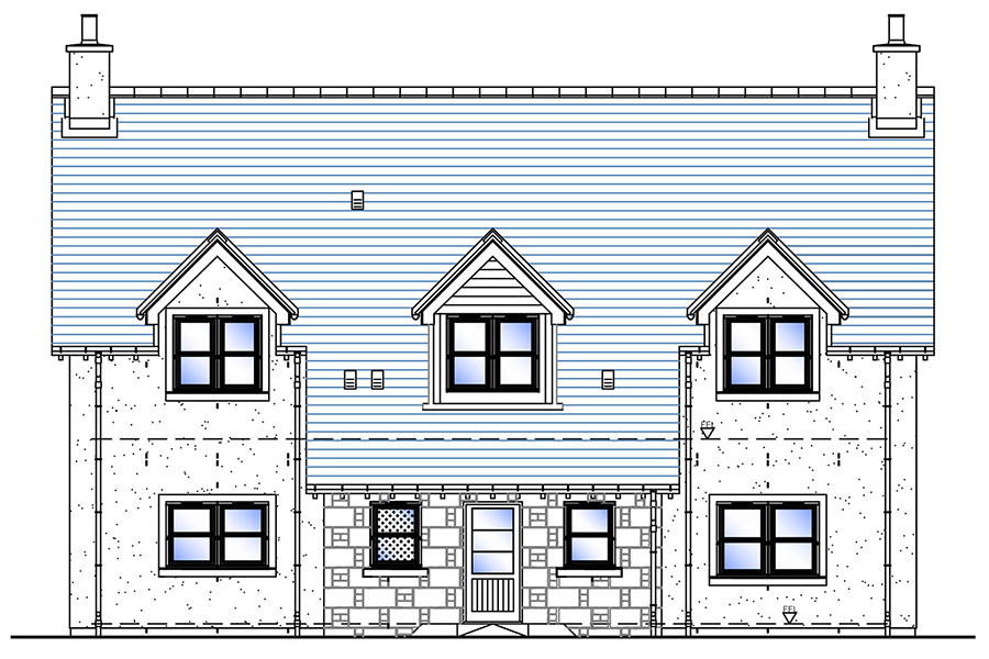 House Type B Front Elevation - Snowdrop Developments