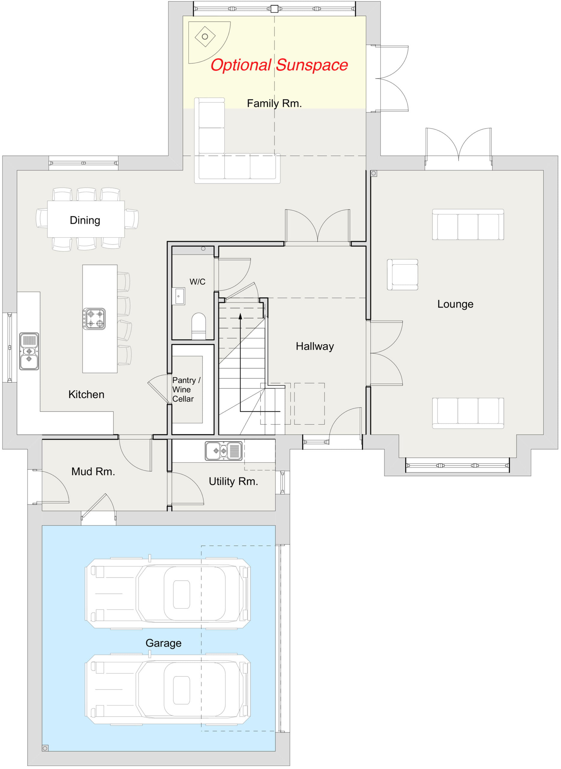 Larch Ground FLoor Plan - Snowdrop Developments