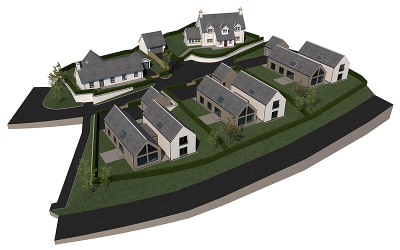 Brooke Lane North Aerial view 3D - East - Snowdrop Developments