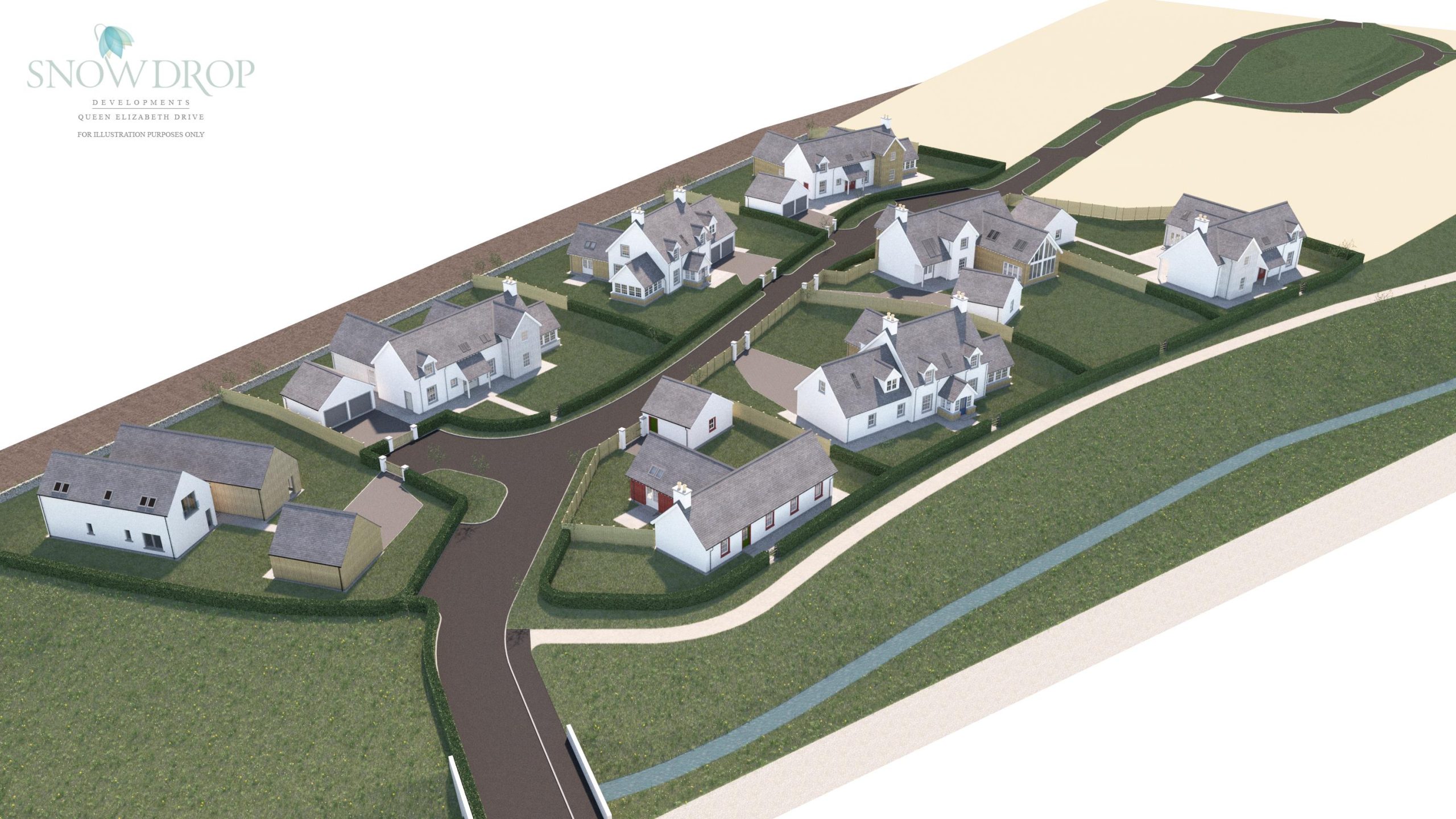 Queen Elizabeth Drive - 3D view - Snowdrop Developments